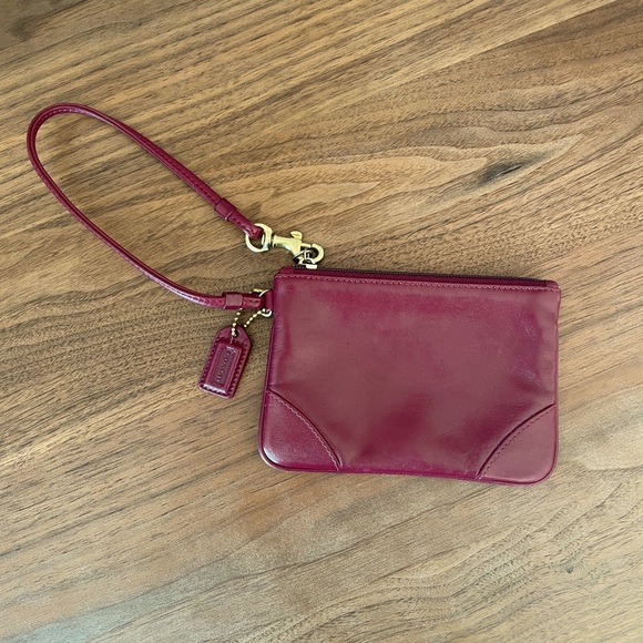 Coach | Bags | Coach Red Leather Wristlet | Poshmark